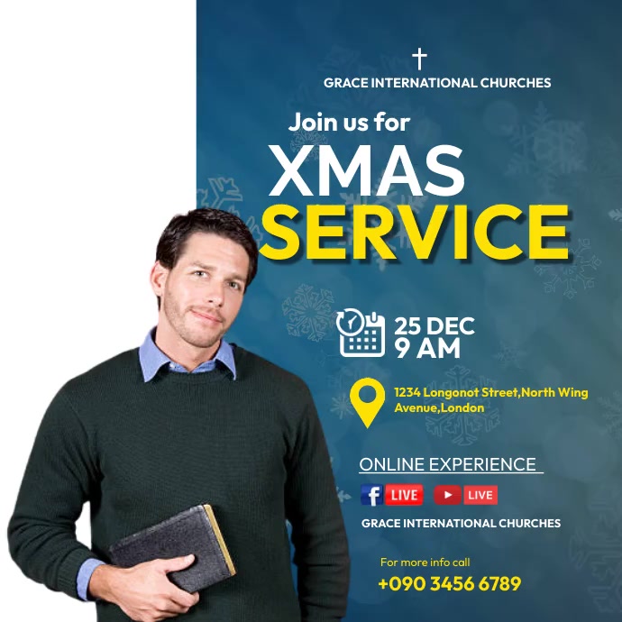 CHRISTMAS SERVICE FLYER Template | PosterMyWall