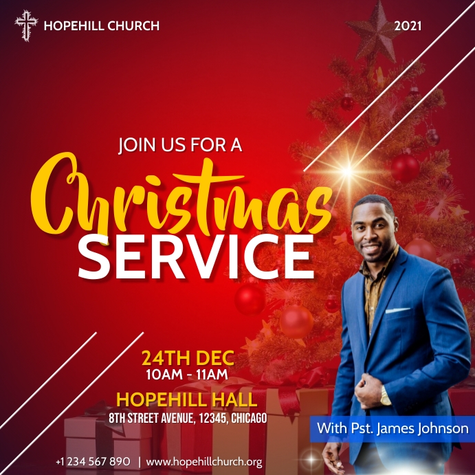 christmas service flyer Template | PosterMyWall