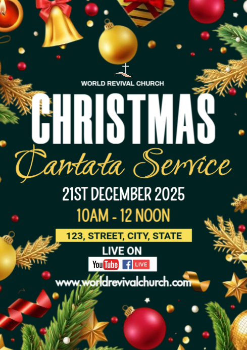 Christmas Service Flyer Template | PosterMyWall