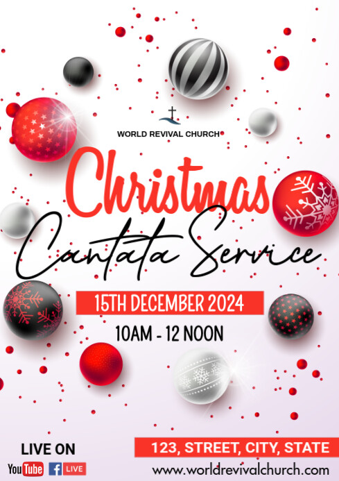 Christmas service flyer Template | PosterMyWall