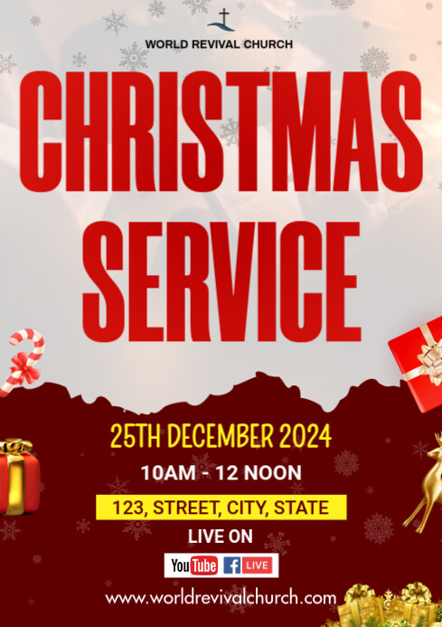 Christmas service flyer Template | PosterMyWall