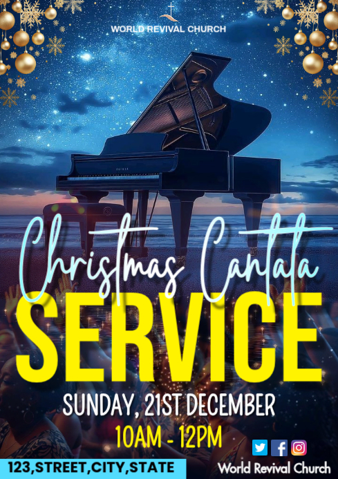 Christmas Service Flyer Template | PosterMyWall