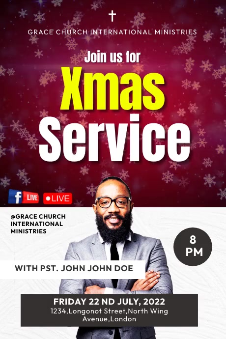 CHRISTMAS SERVICE FLYER Template | PosterMyWall