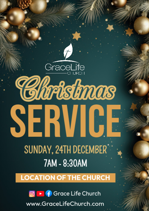 Christmas Service Flyer Template | PosterMyWall
