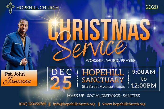 christmas service flyer template | PosterMyWall