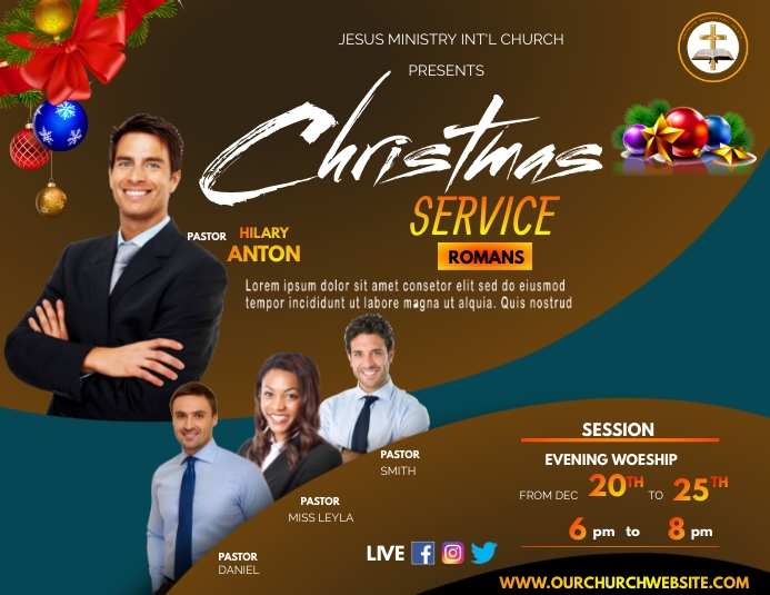 christmas service flyer template | PosterMyWall