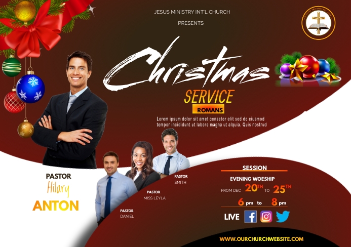 christmas service flyer template | PosterMyWall
