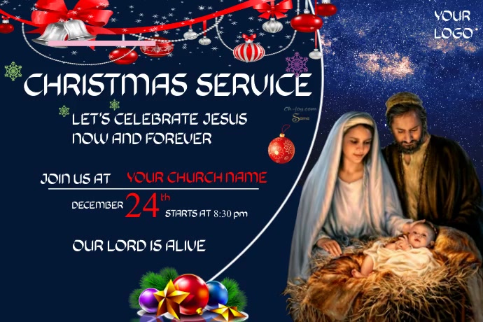 christmas service flyer template | PosterMyWall