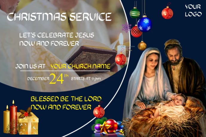 christmas service flyer template | PosterMyWall