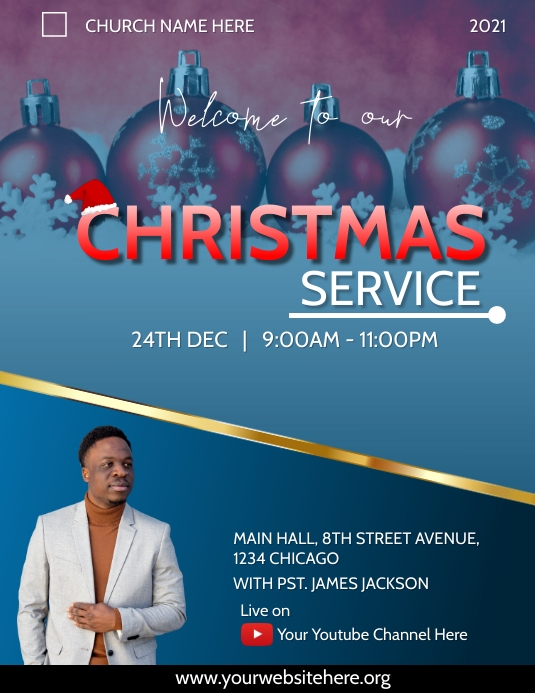 christmas service poster Template | PosterMyWall