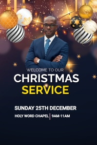 CHRISTMAS SERVICE POSTER Template | PosterMyWall