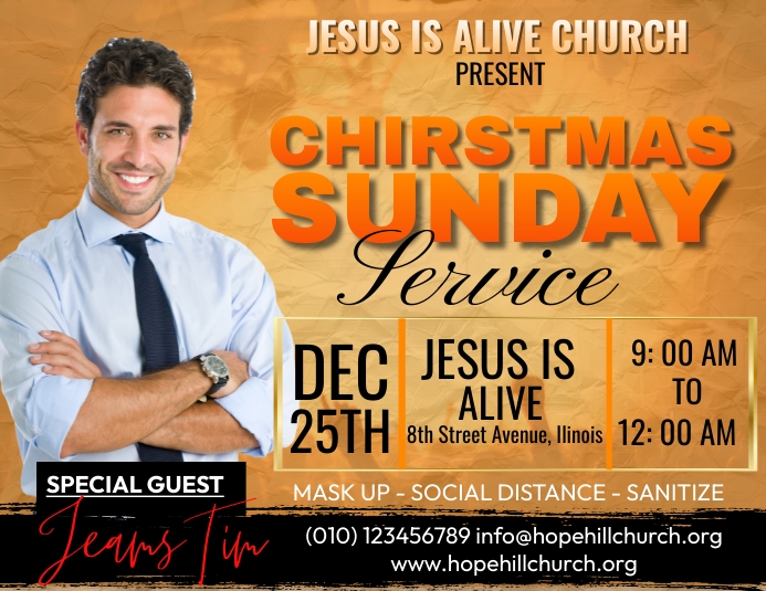 Christmas Service poster Template | PosterMyWall