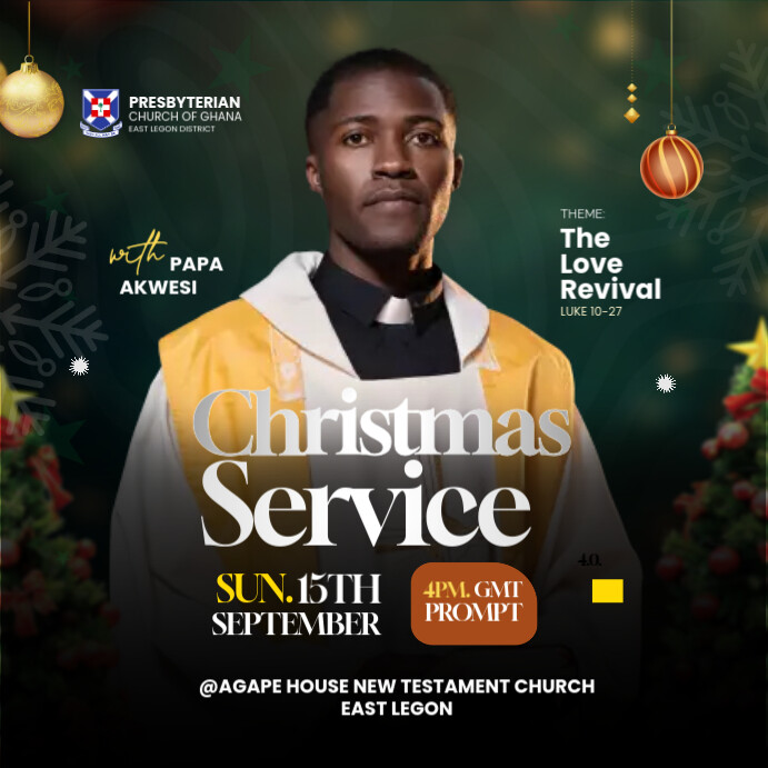 Christmas Service Poster Design Template | PosterMyWall