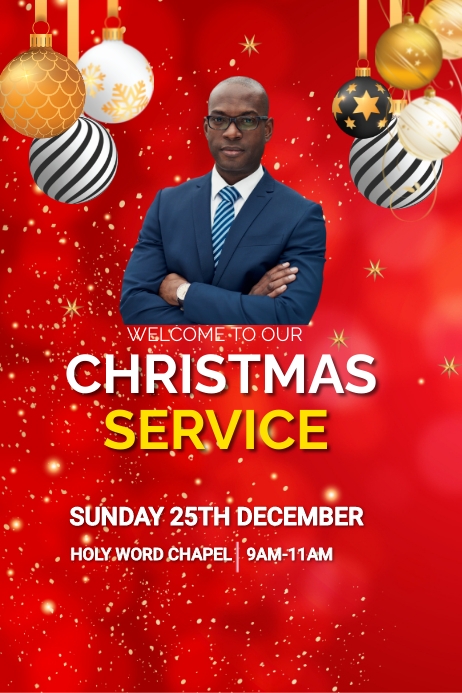 CHRISTMAS SERVICE POSTER Template | PosterMyWall