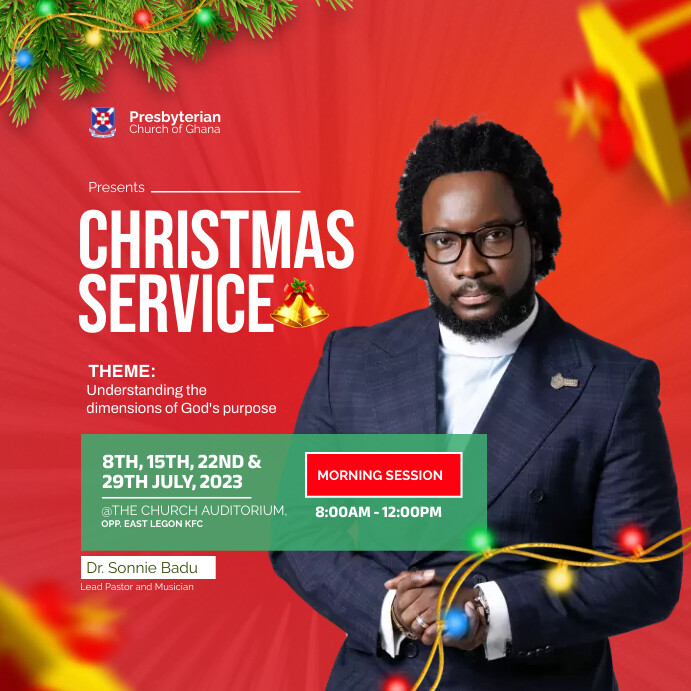 Christmas Service Poster Templat | PosterMyWall