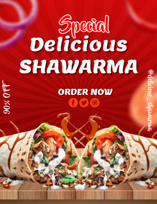 Christmas shawarma flyer Template | PosterMyWall