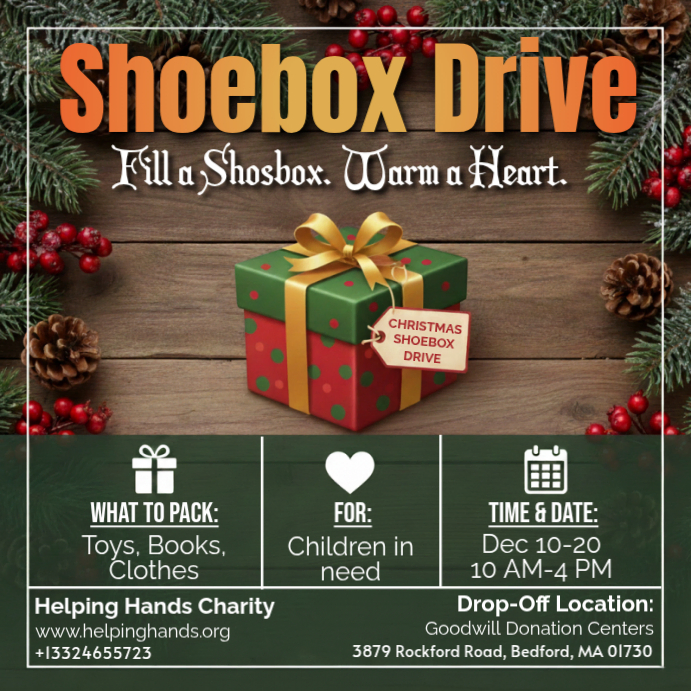 Christmas Shoebox Drive Template | PosterMyWall