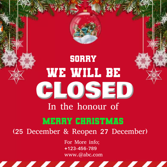 christmas shope closed templates | PosterMyWall