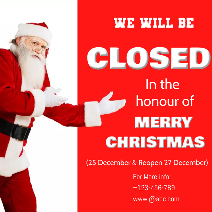 christmas shope closed templates | PosterMyWall