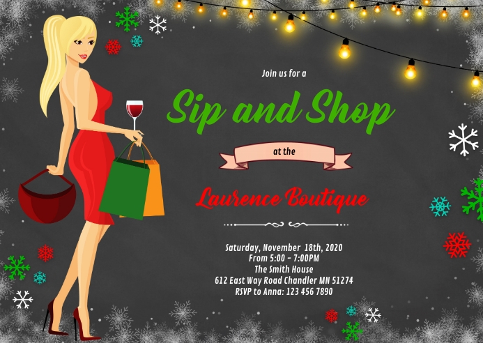 Christmas shopping invitation Template | PosterMyWall