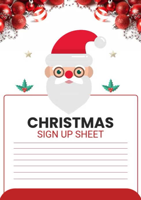 christmas sign up sheet Template | PosterMyWall