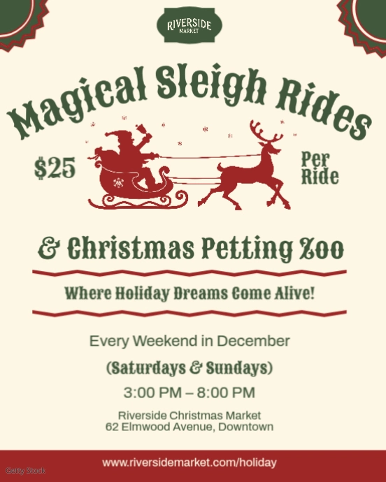 Christmas Sleigh Rides Event Poster Template | PosterMyWall