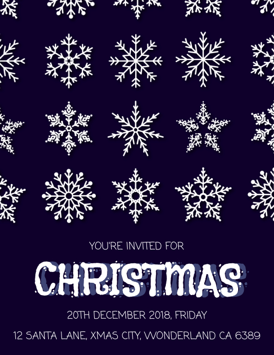 Christmas snowflake flyer Template | PosterMyWall