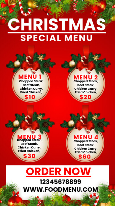 Christmas special food menu Template | PosterMyWall