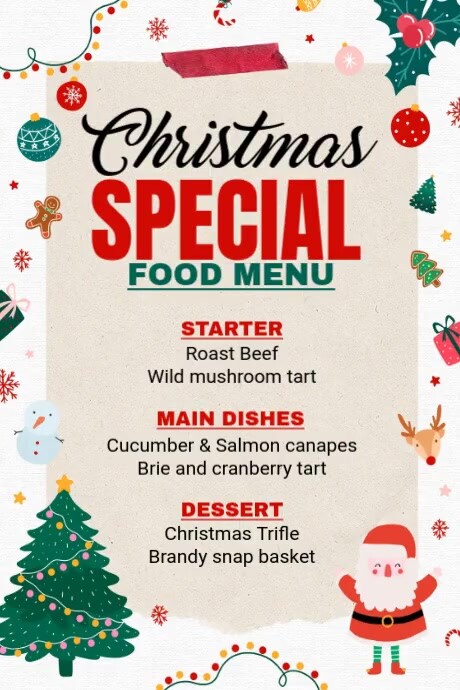 Christmas Special Food Menu Template | PosterMyWall