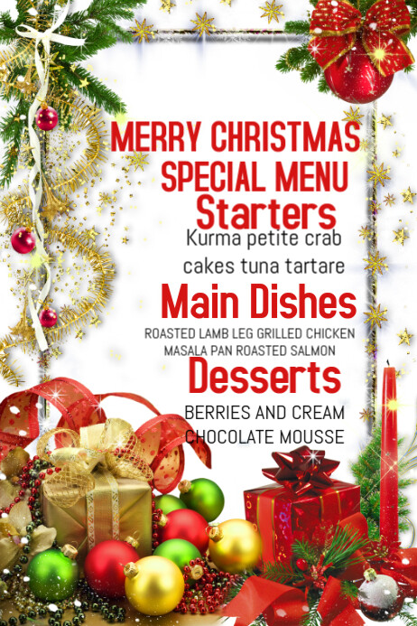 Christmas Special Food Menu Poster Template | PosterMyWall