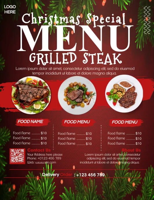 Christmas Special Grilled Menu (1) Template | PosterMyWall