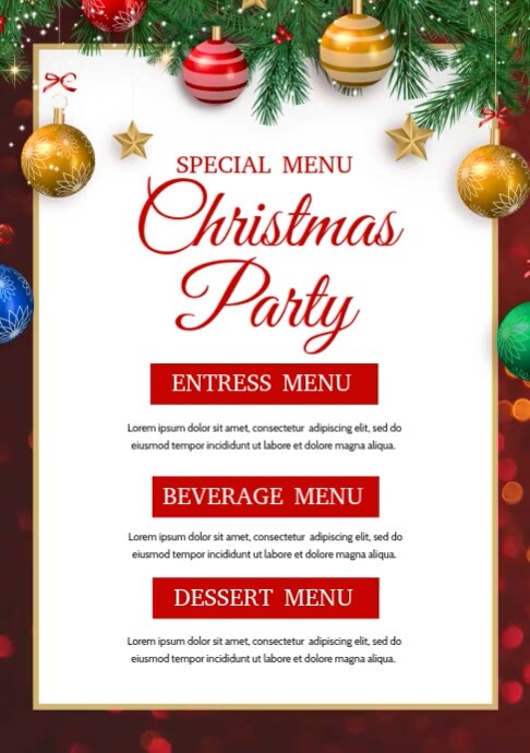 Plantilla de Christmas Special Menu | PosterMyWall