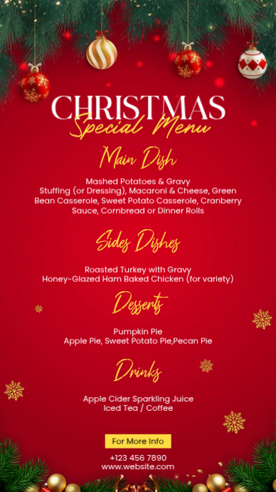 christmas special menu Template | PosterMyWall