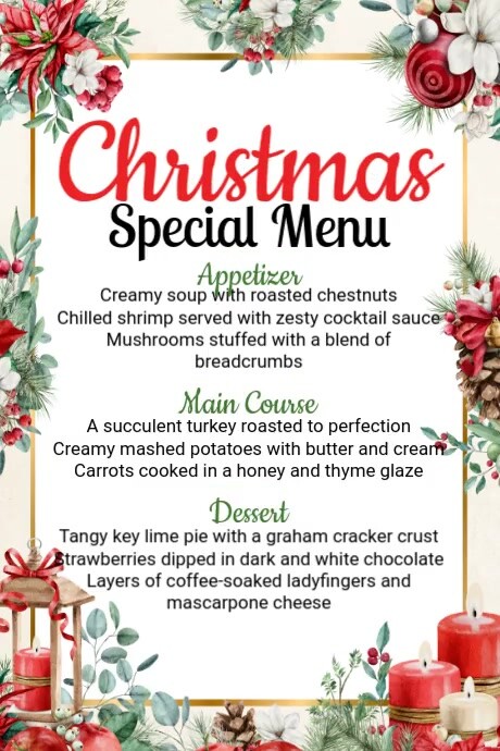 Christmas Special Menu Template | PosterMyWall