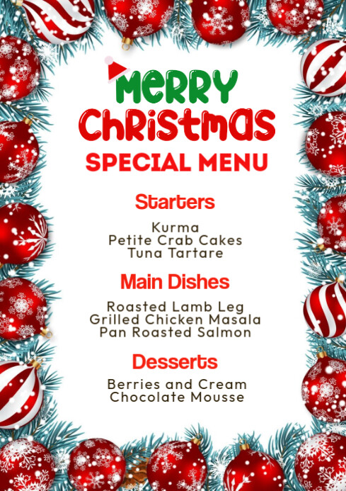 Copy of Christmas Special Menu | PosterMyWall