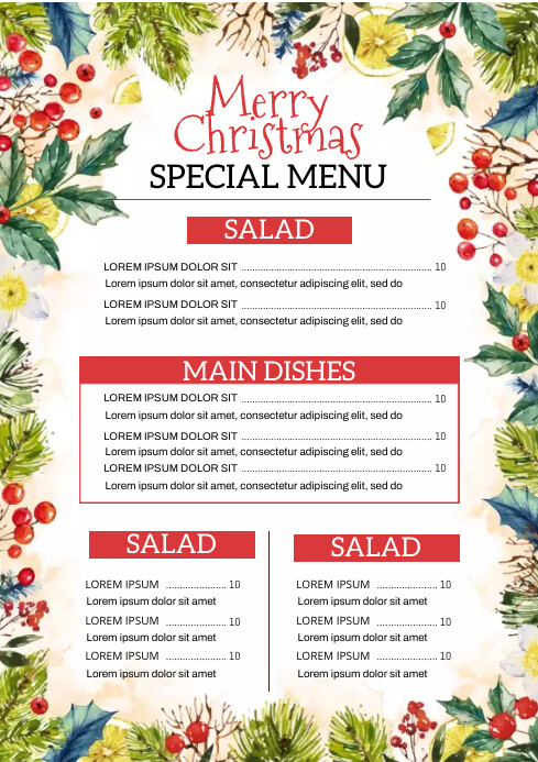 Plantilla de Christmas Special Menu | PosterMyWall