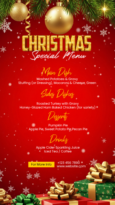 christmas special menu Template | PosterMyWall