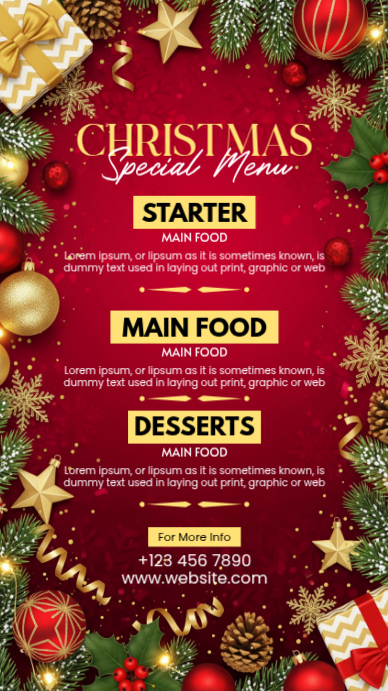 christmas special menu Template | PosterMyWall