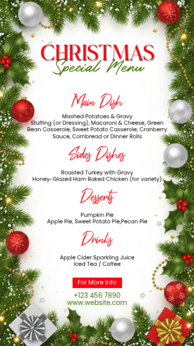 christmas special menu Template | PosterMyWall