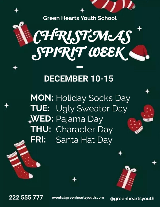 christmas spirit week december Template | PosterMyWall