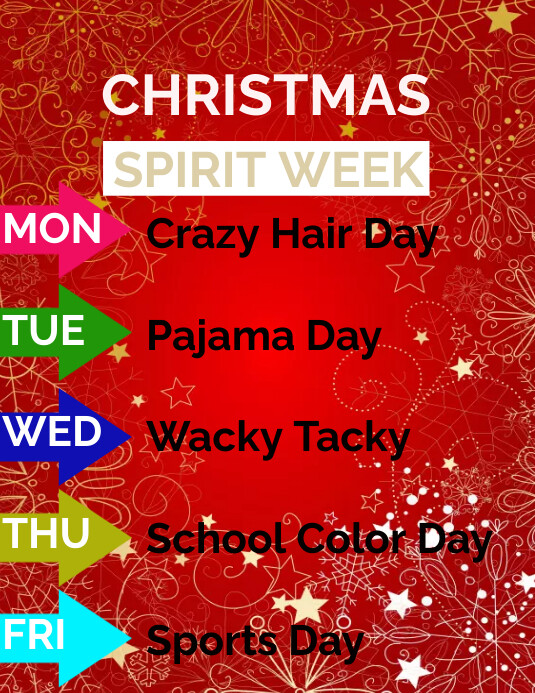 Copy of christmas spirit week december | PosterMyWall