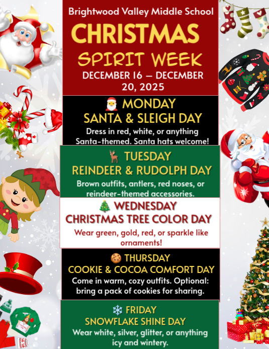 Christmas Spirit Week Flyer: Editable School Event Itinerary Template ...