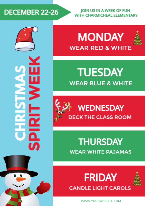 Plantilla de Christmas Spirit Week Poster | PosterMyWall