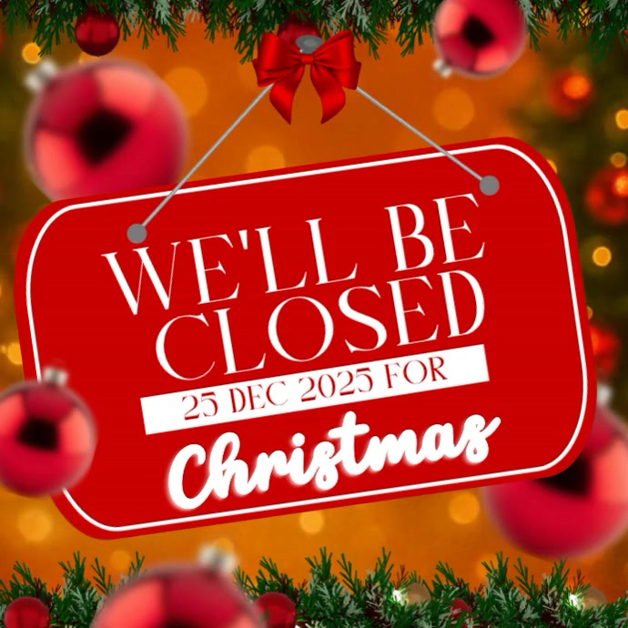 Christmas store closed design template | PosterMyWall