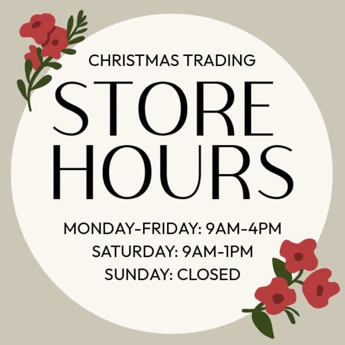 Copy of Christmas Store Hours | PosterMyWall