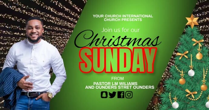 christmas sunday church service Template | PosterMyWall