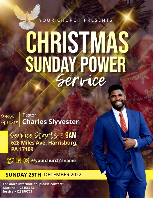 Copy of Christmas Sunday Power Service Poster | PosterMyWall