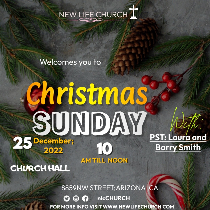 Christmas Sunday Service Template | PosterMyWall