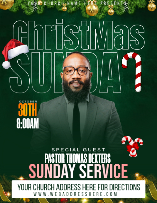 Christmas Sunday service poster Template | PosterMyWall