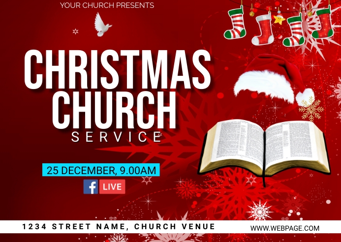 Christmas Sunday service Template | PosterMyWall